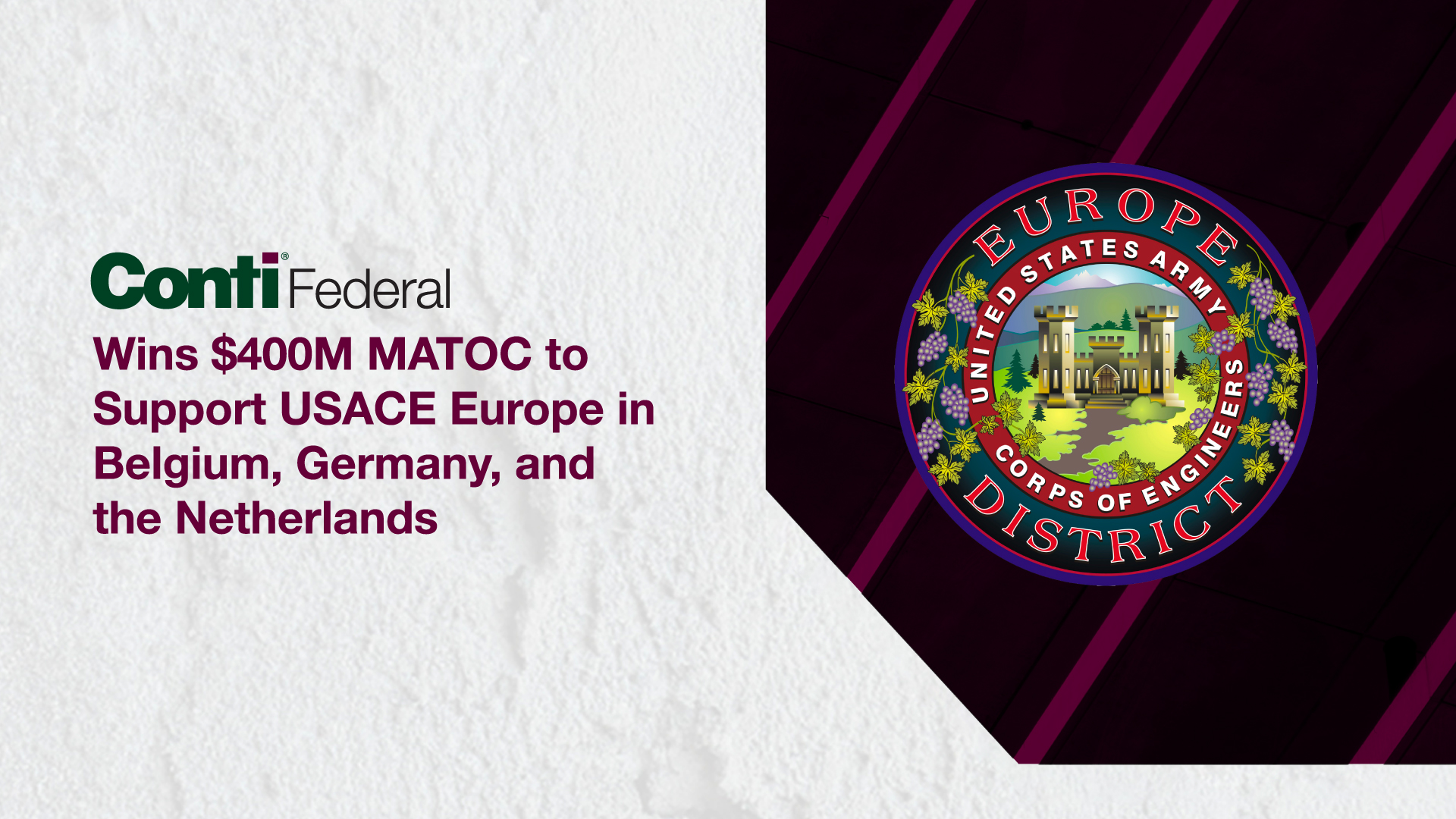 Conti Federal Wins $400M MATOC to Support USACE Europe - Conti Federal