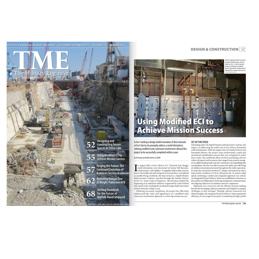 Conti Federal Featured in The Military Engineer - Conti Federal